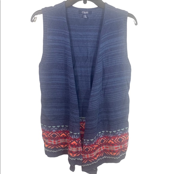 Chaps | Tops | Womens Chaps Cardigan Blue Orange Small | Poshmark